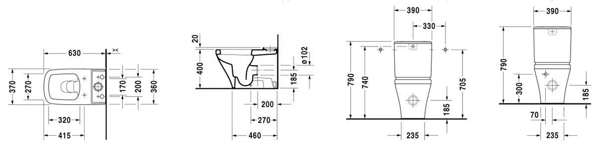 Унитаз напольный Duravit Durastyle 2155090000 купить в Москве.